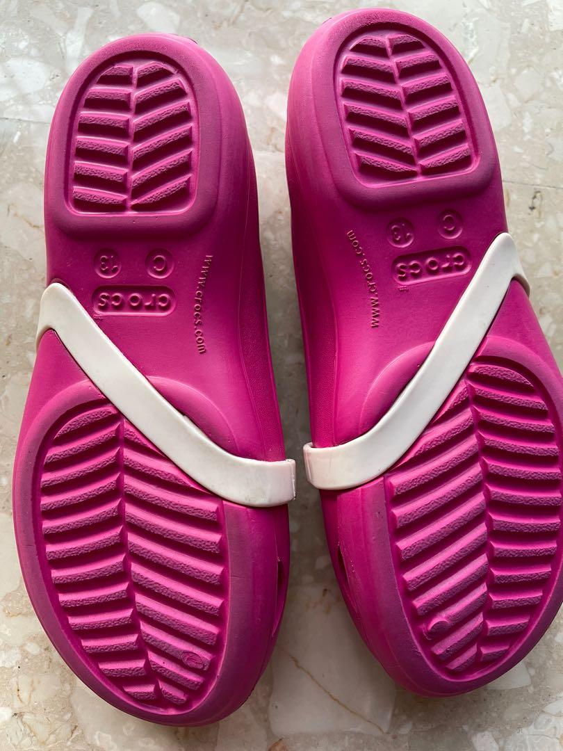 Original crocs size C13 Crocs Girls Candy Pink Linda Flower Charm ...