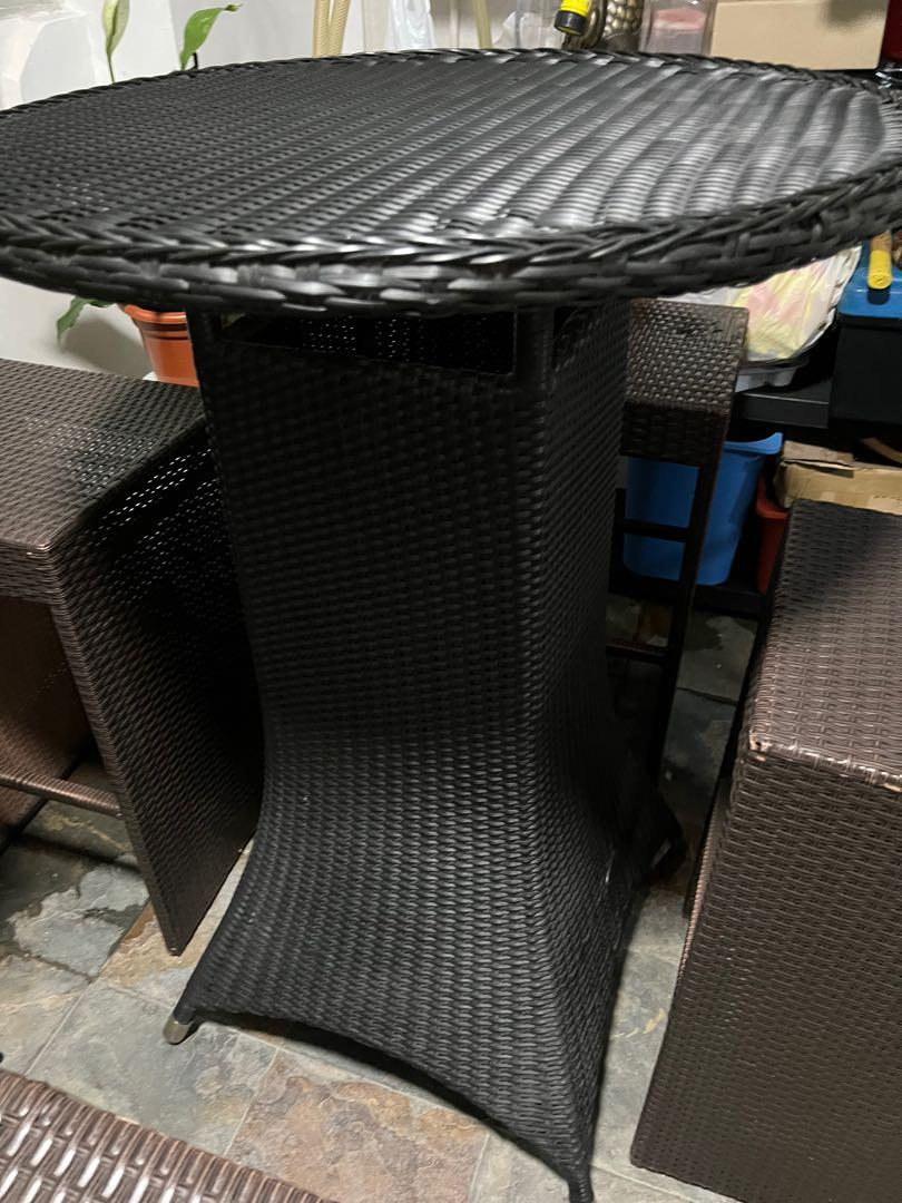 outdoor high table set with three chairs, Furniture & Home Living ...