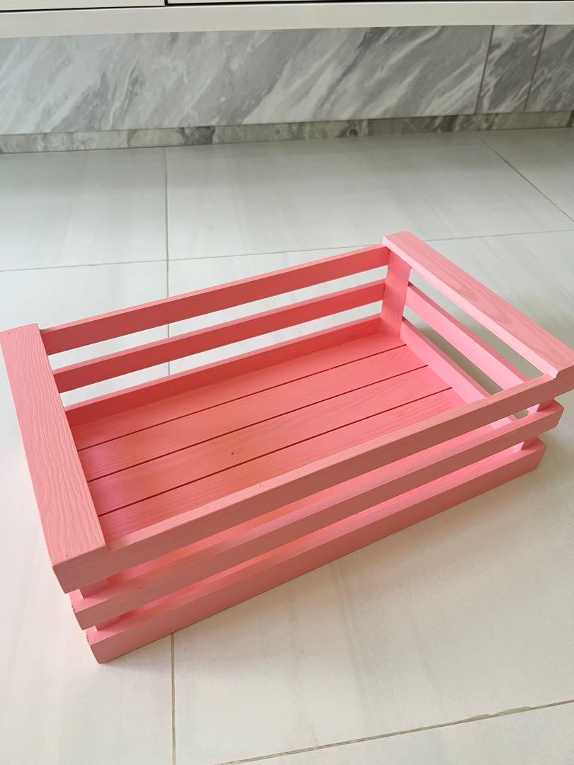 Pink wooden crate, Hobbies & Toys, Stationery & Craft, Occasions ...