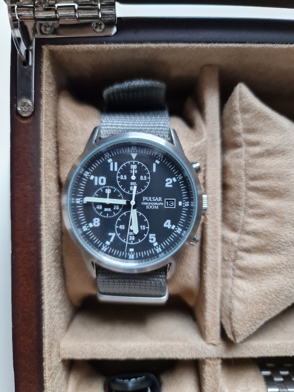 Pulsar Seiko Chronograph UK RAF Pilot Watch PM3129X1, Men's Fashion ...