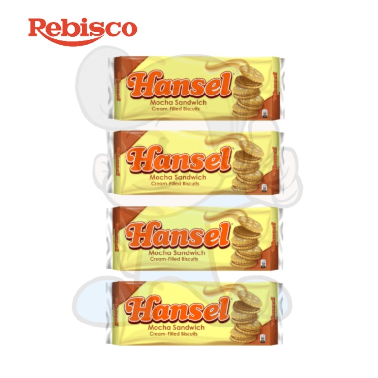 Rebisco Hansel Mocha Sandwich Cream Filled Biscuits, Pack of 4 (40 x ...
