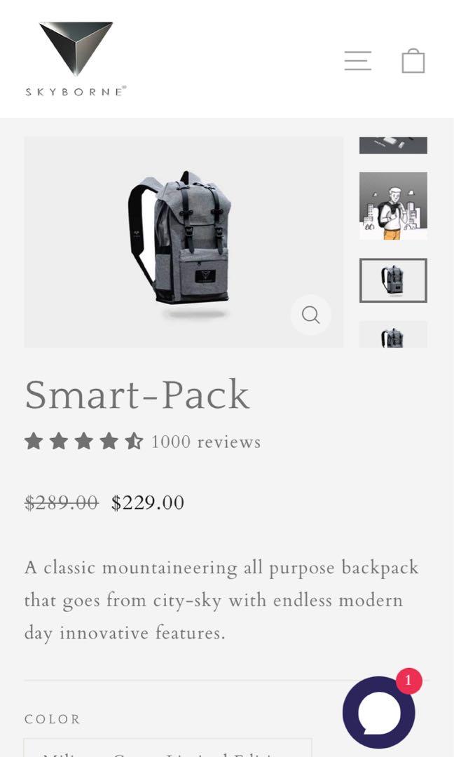 Skyborne Smart-Pack Oxford Grey Mountaineering Travel All-in-One ...