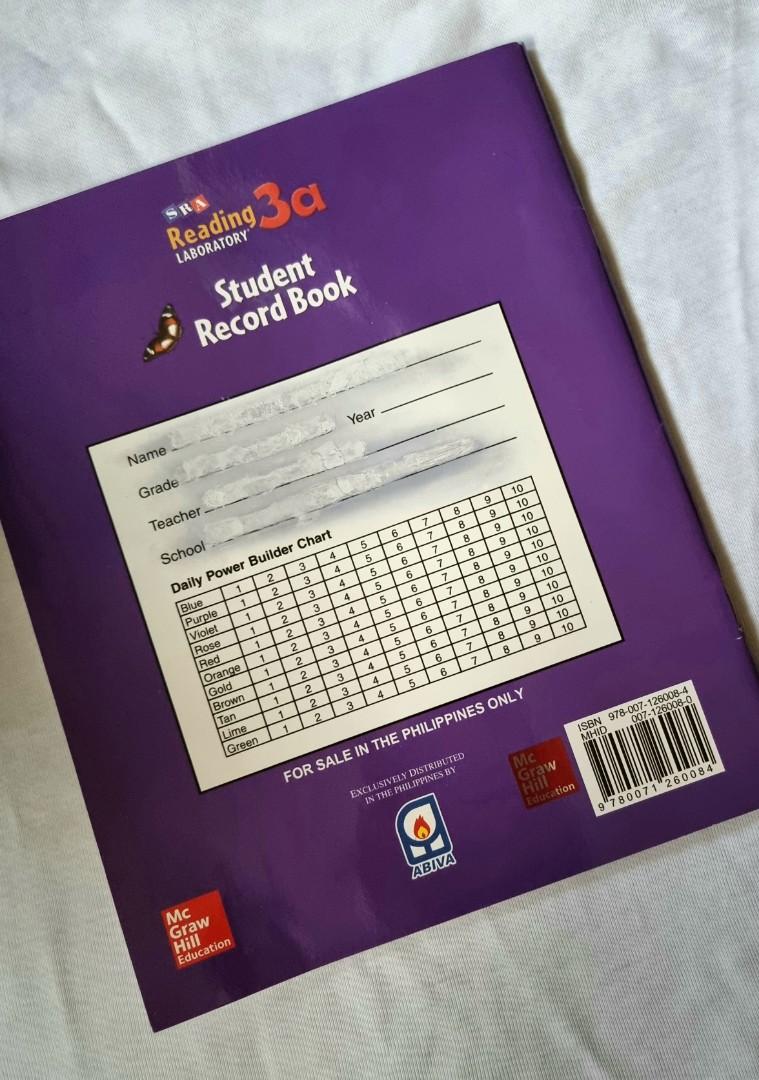 Student Record Book 3A SRA Reading Laboratory, Hobbies & Toys, Books ...
