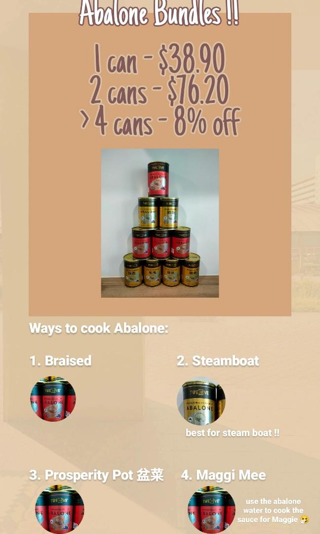 SG Brand Twelve Abalone CNY Best for Steamboat korean, Food & Drinks ...
