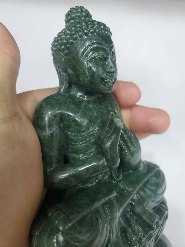 Type A Spicy Full Green Jadeite Jade Buddha statue, Hobbies & Toys, Memorabilia & Collectibles ...