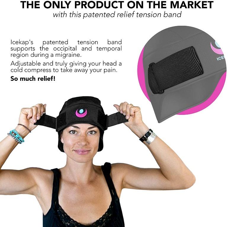(XL) IceKap Migraine Cap - Patented Migraine Relief Headache Hat with 5 ...