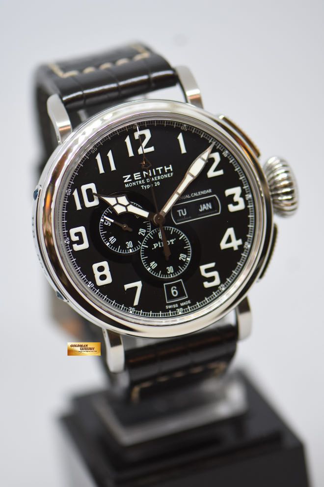 ZENITH PILOT MONTRE D’AERONEF TYPE 20 47mm ANNUAL CALENDAR EL PRIMERO ...