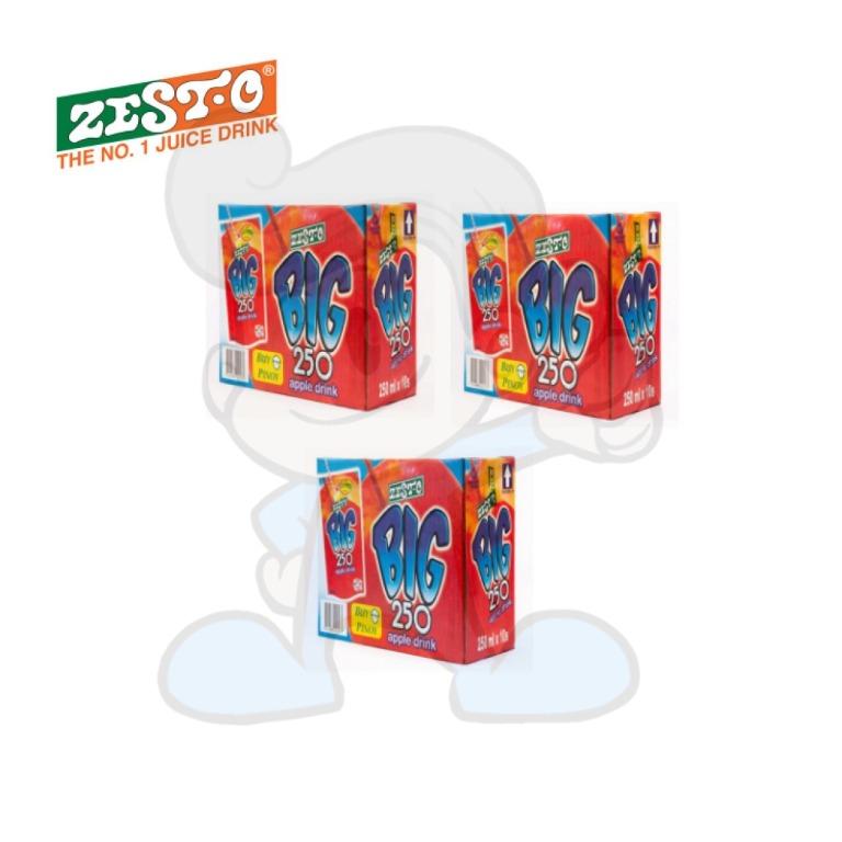Zest-O Big 250 Juice Drink Apple, Box of 3 (30 x 250ml), Food & Drinks ...