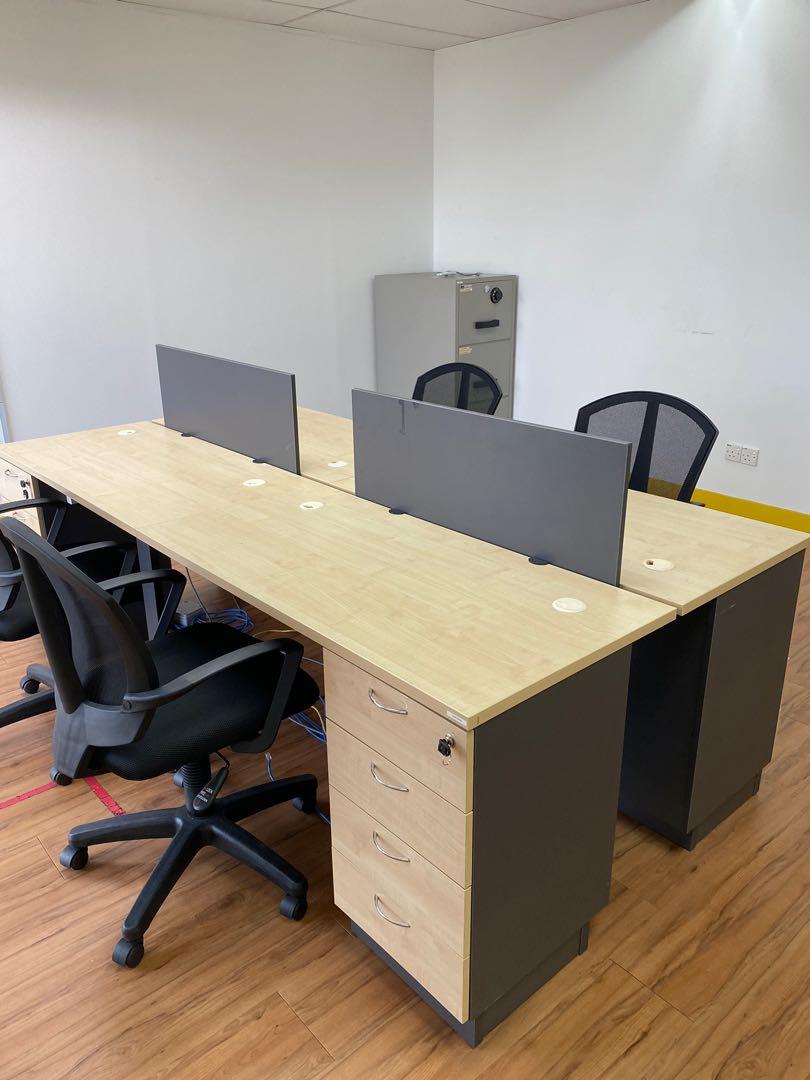 Full set workstation island desk (nego), Furniture & Home Living ...