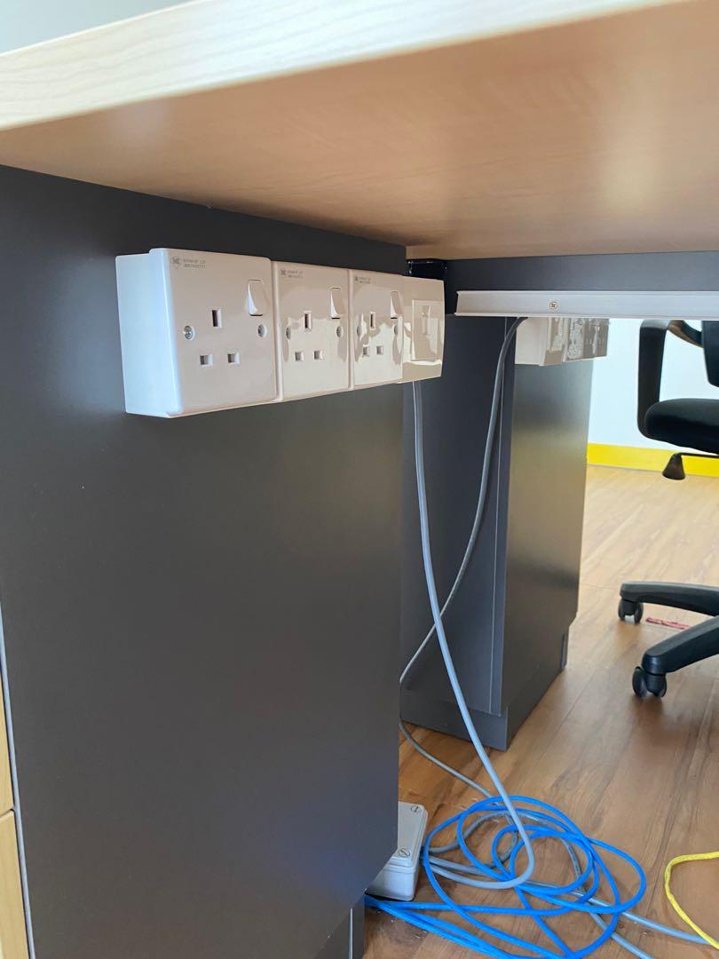 Full set workstation island desk (nego), Furniture & Home Living ...