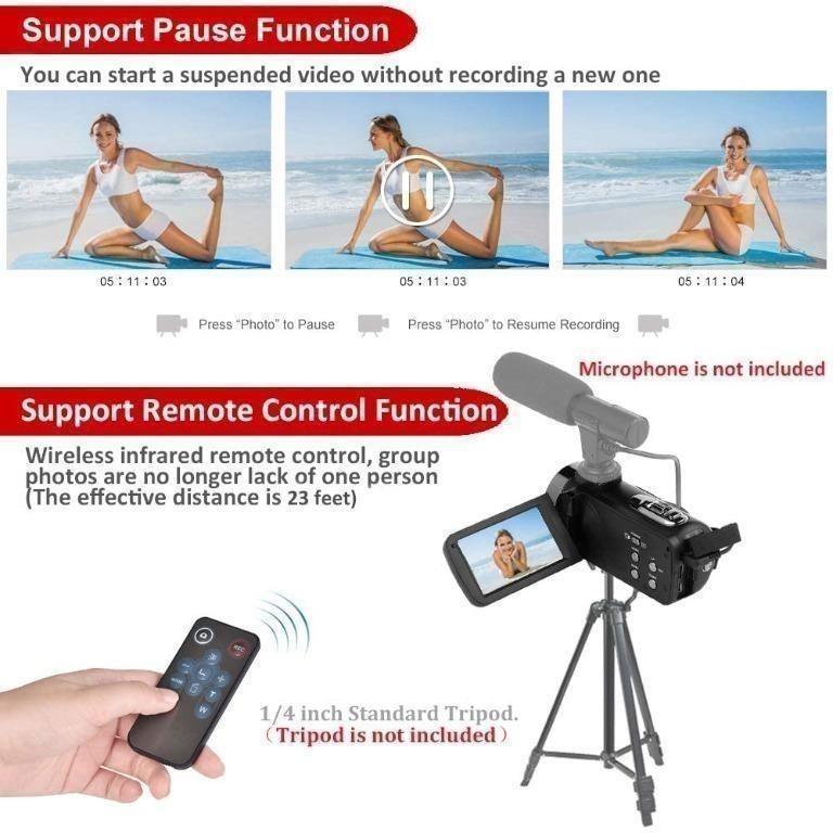 [ Instock ] Video Camera Camcorder Full Hd 1080p 30fps 24 0mp 18x