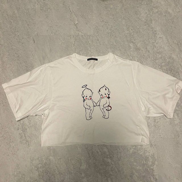 Angle and Devil Crop Top, Women's Fashion, Tops, Shirts on Carousell