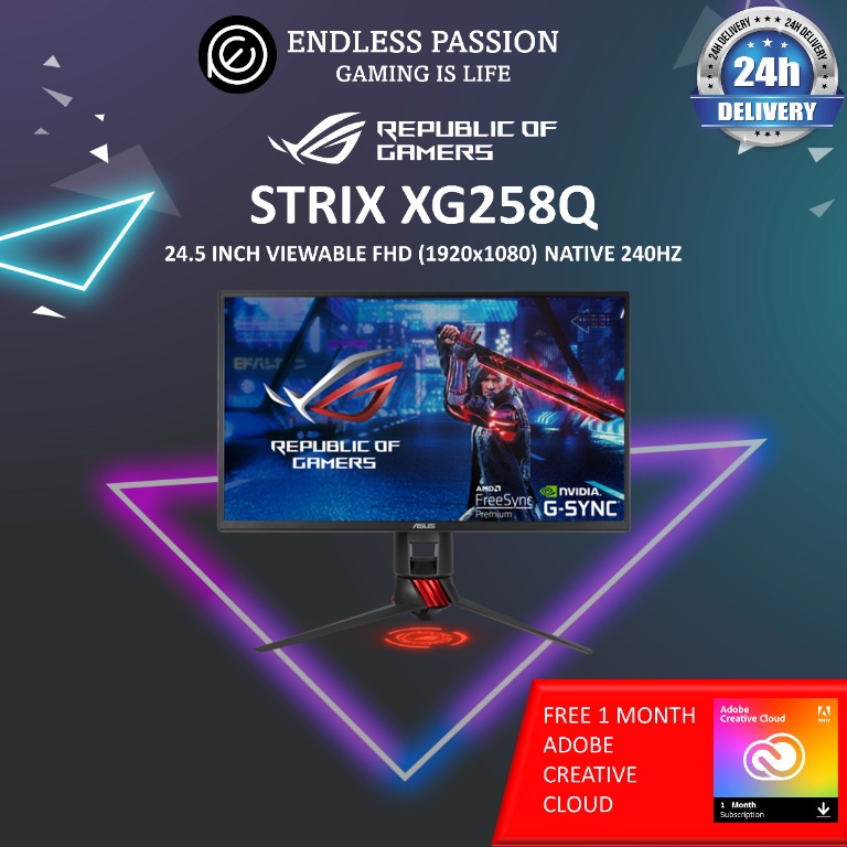 Asus ROG Strix XG258Q Gaming Monitor, Computers & Tech, Parts ...