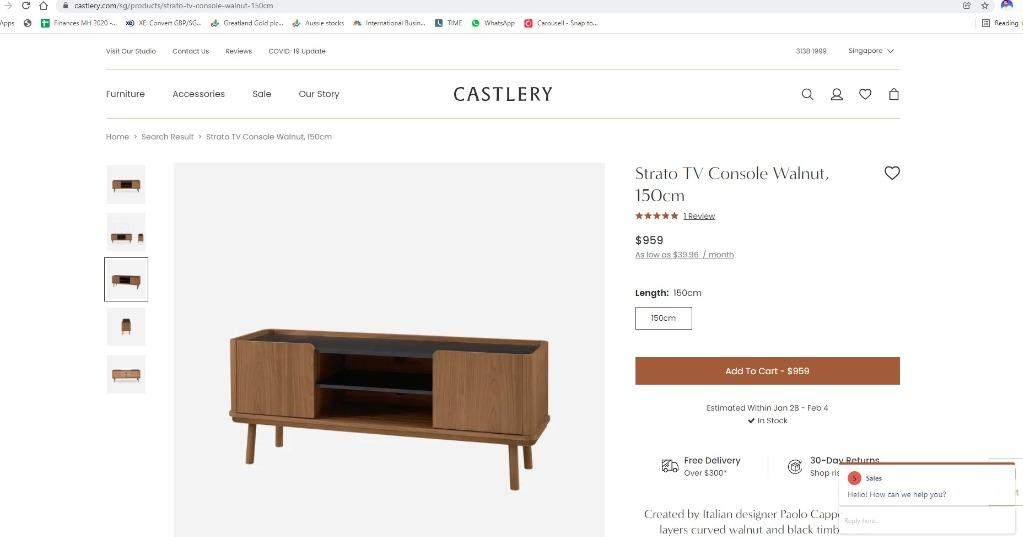 Beautiful walnut tv console from Castlery, Furniture & Home Living ...