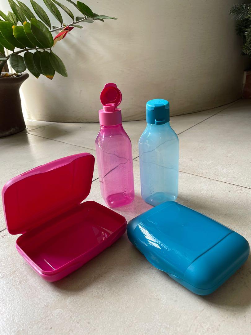 Tupperware Compact Lunch Set(Pink/Blue), Furniture & Home Living ...