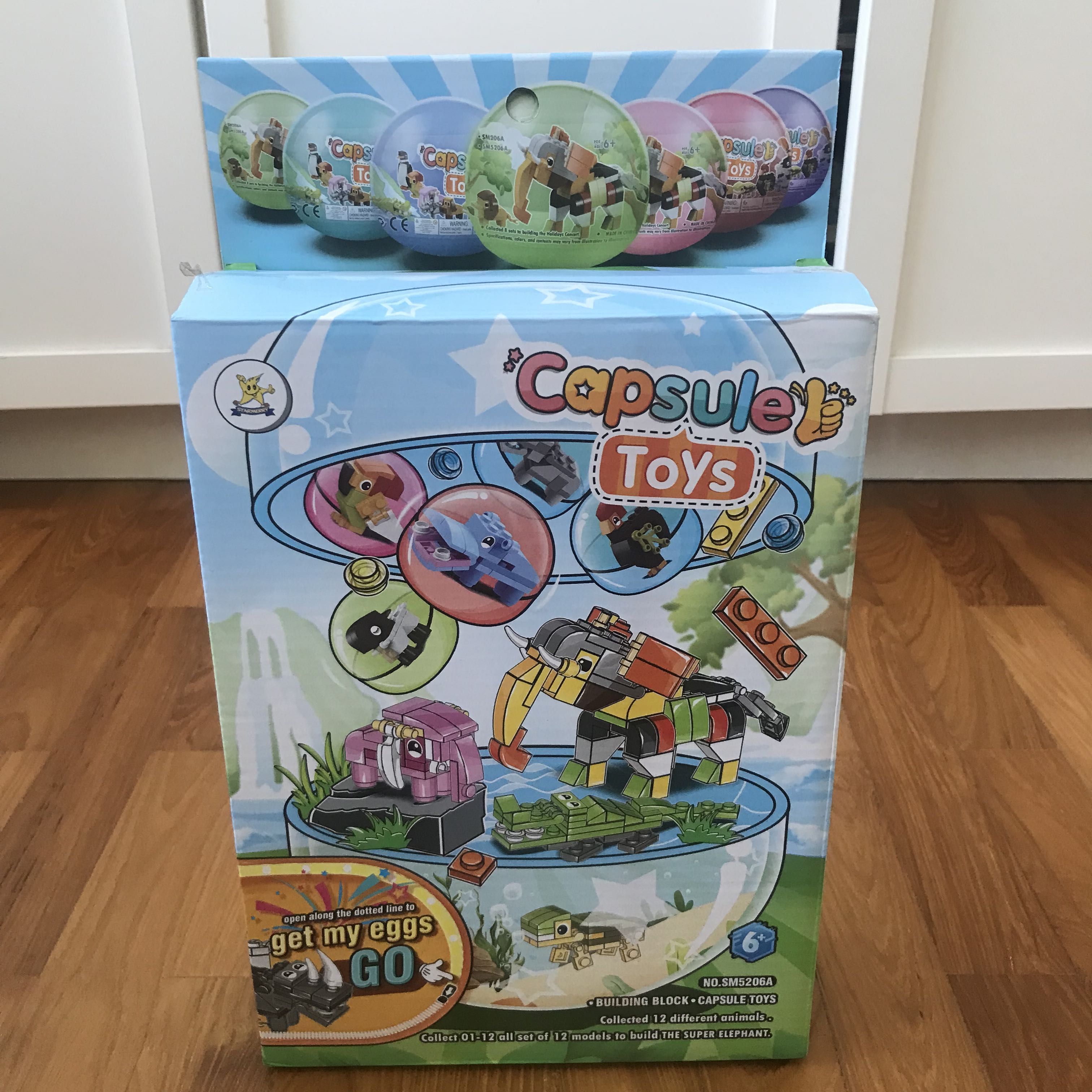 Complete set of 12 capsule toys mini building blocks for kids children ...