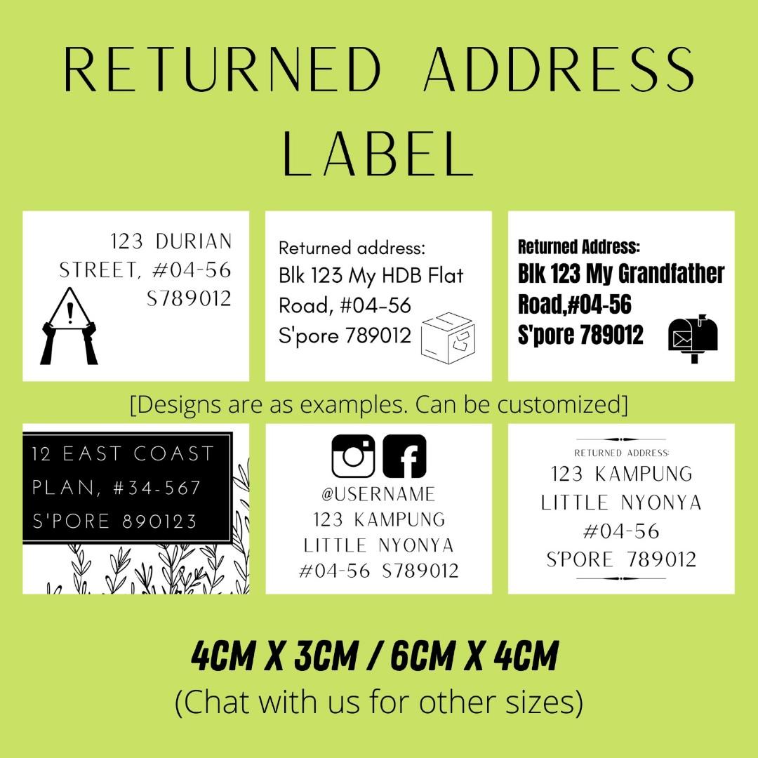 Custom Returned Address Labels, Hobbies & Toys, Stationery & Craft, Art ...