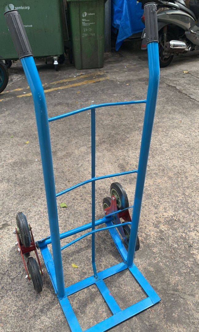 Cylinder trolley.. triple wheel for staircase ease, Furniture & Home ...