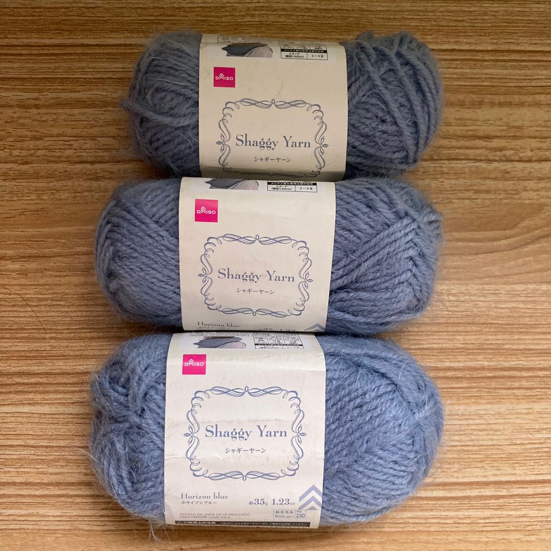 Daiso Japan Yarn Destash Shaggy Yarn Horizon Blue, Hobbies & Toys ...