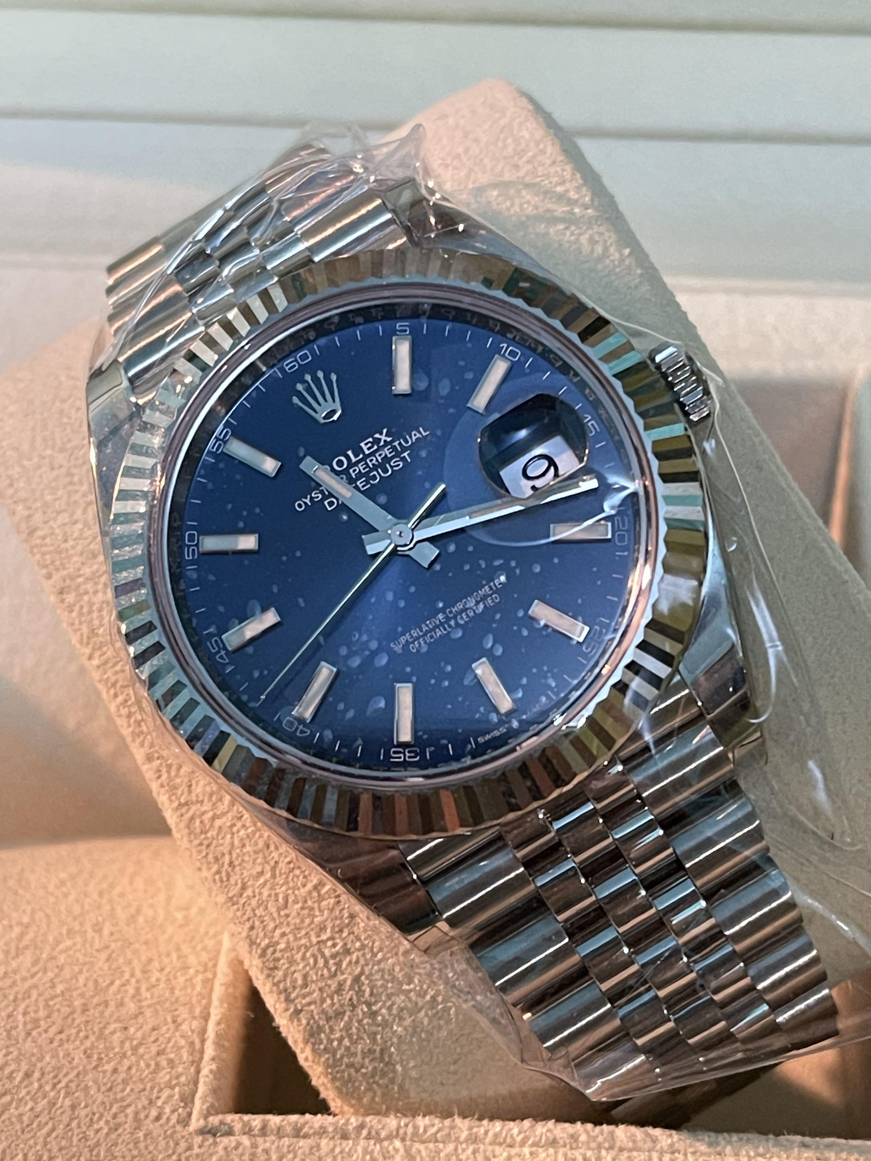 Full stickers Rolex Datejust 41 fluted jubilee (Blue dial) - 126334 ...