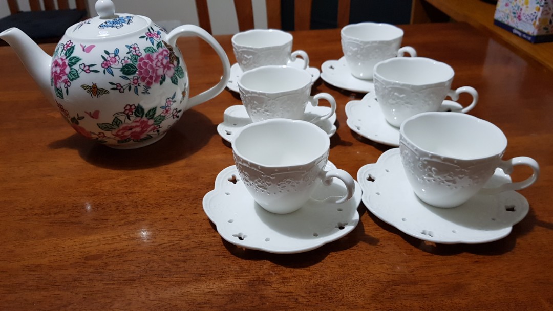 Full tea set, Furniture & Home Living, Kitchenware & Tableware, Coffee ...