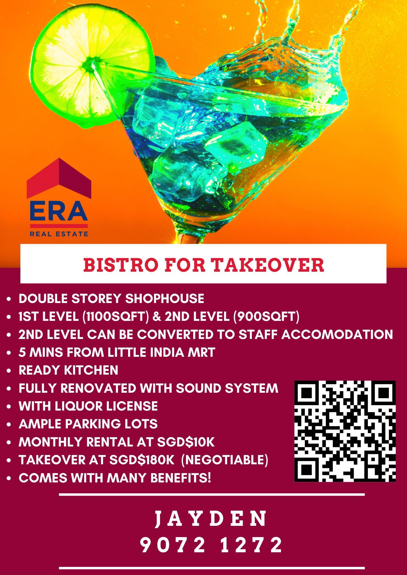 Fully Done Up Bistro For Takeover At Little India, Property, Rentals ...