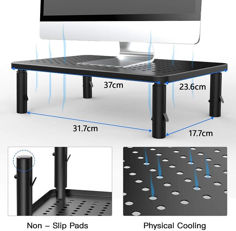 HUANUO Monitor Stand Riser - 3 Height Adjustable Monitor Stand ...