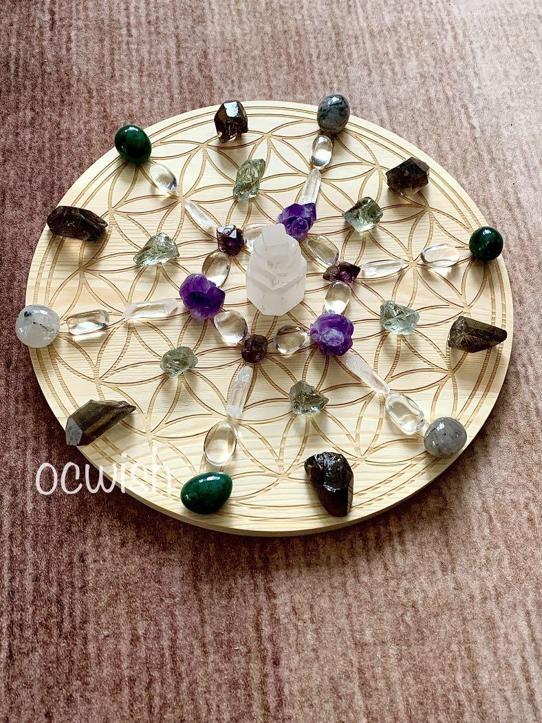 BN IMPORTED Large Crystal Grid: Flower of Life, Furniture & Home Living ...