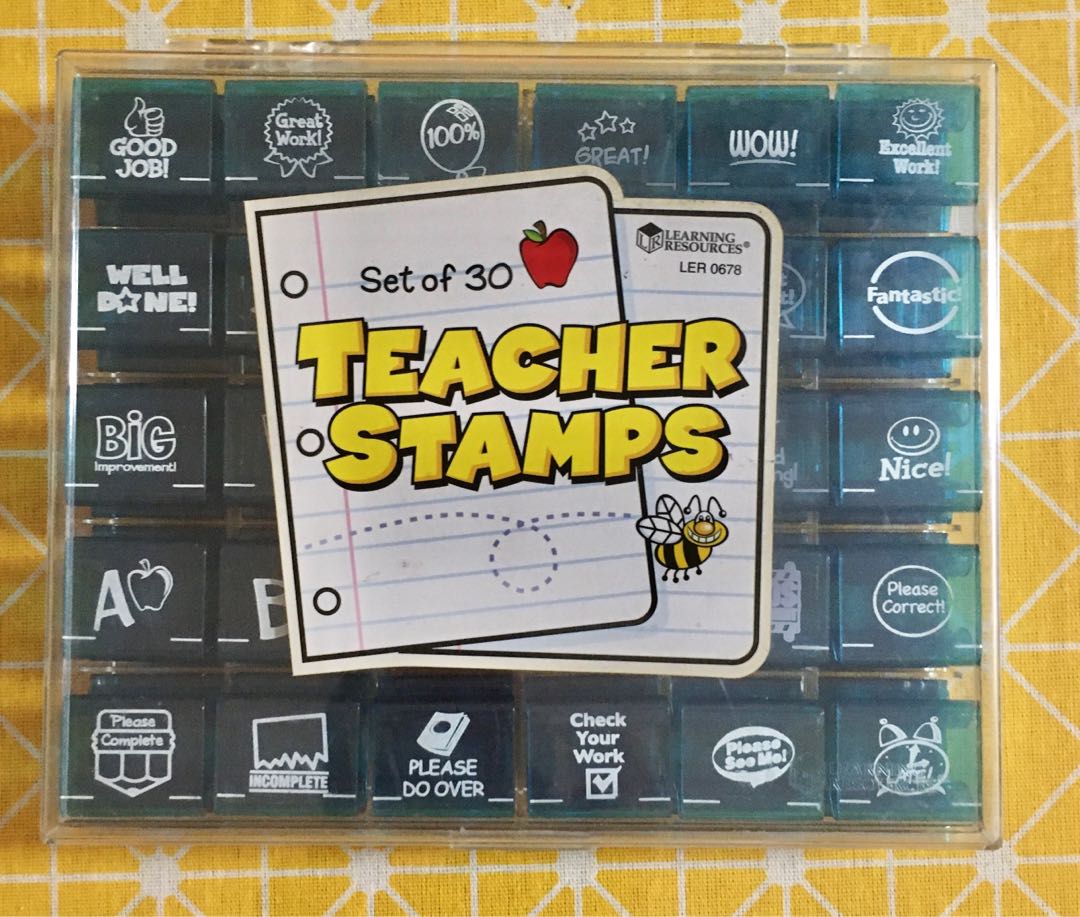 Jumbo Teachers’ Stamps set of 30. Free Stamp Pad, Hobbies & Toys ...