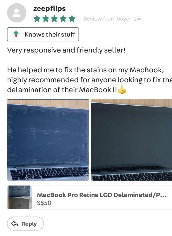 MacBook Pro Retina LCD Delaminated/Patchy Screen Fix, Computers & Tech ...