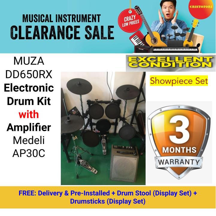 Muza Electronic Drum Kit DD650RX with Medeli AP30C Amplifier (Showpiece ...