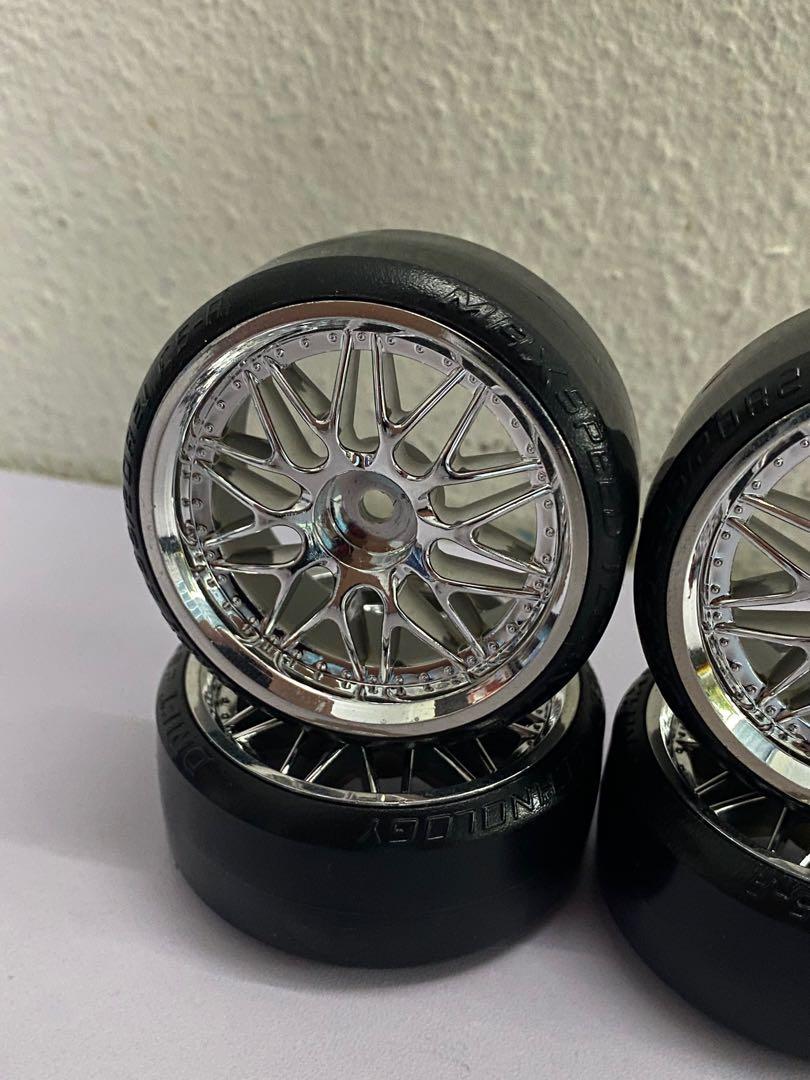 NEW 1/10 Drift RC BBS Wheels (Rims+Tires) Tags: Yokomo, Fujimi, Tamiya ...