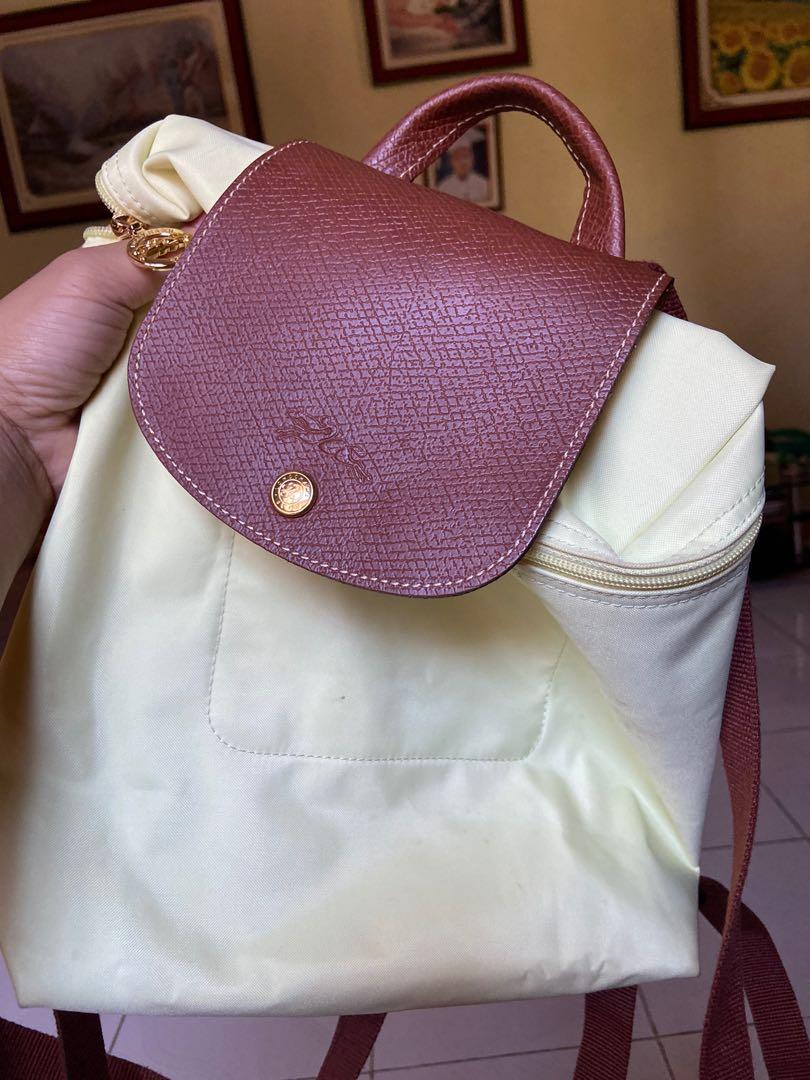 Original Longchamp backpack light yellow in color, Luxury, Bags ...