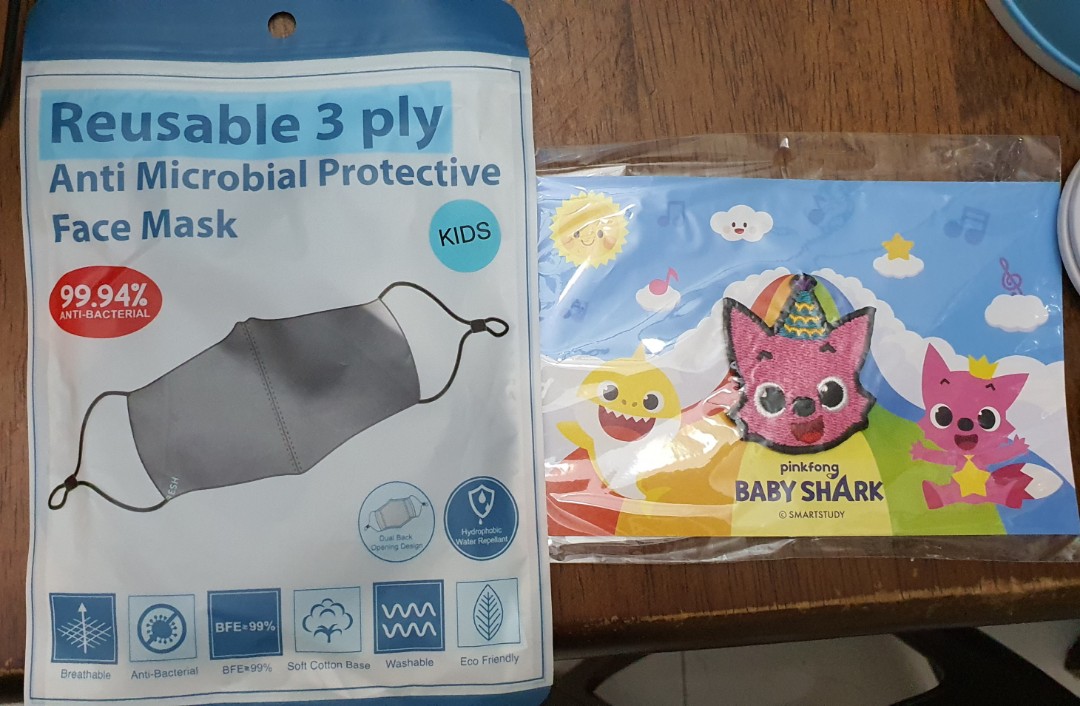 Pinkfong Baby Shark mask DIY kit with iron on patch, Babies & Kids ...