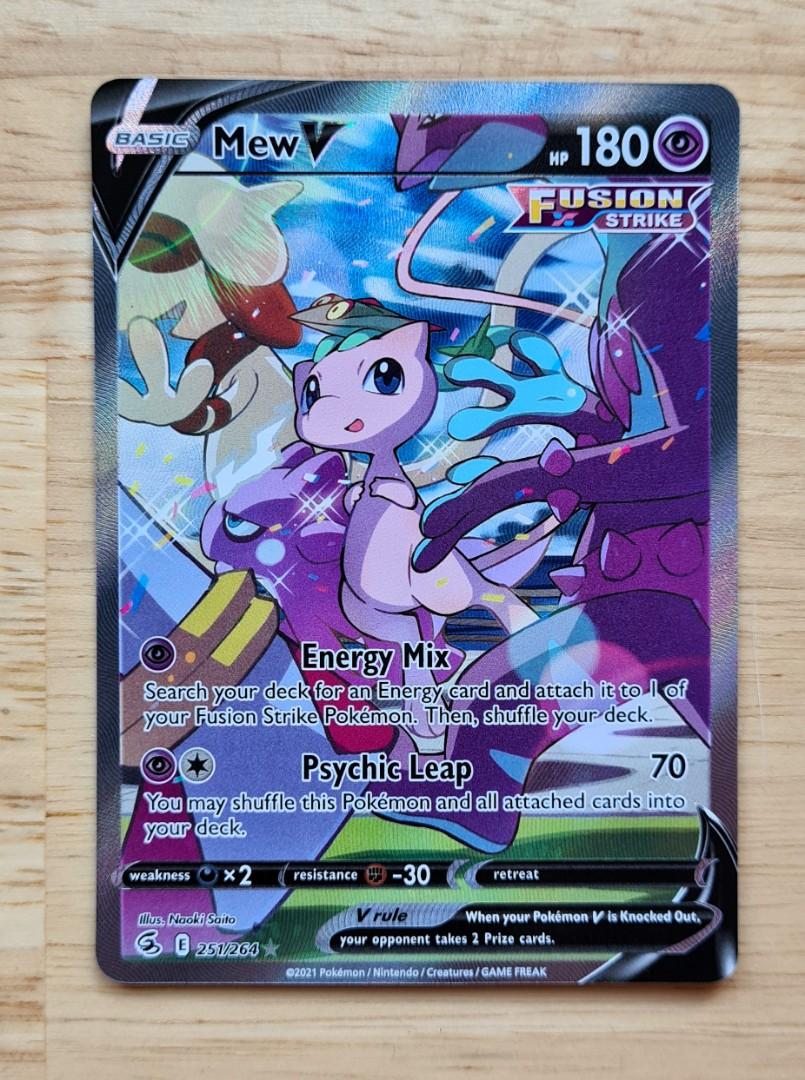 Pokemon Fusion Strike Mew V Alternate Art [OC], Hobbies & Toys, Toys & Games on Carousell