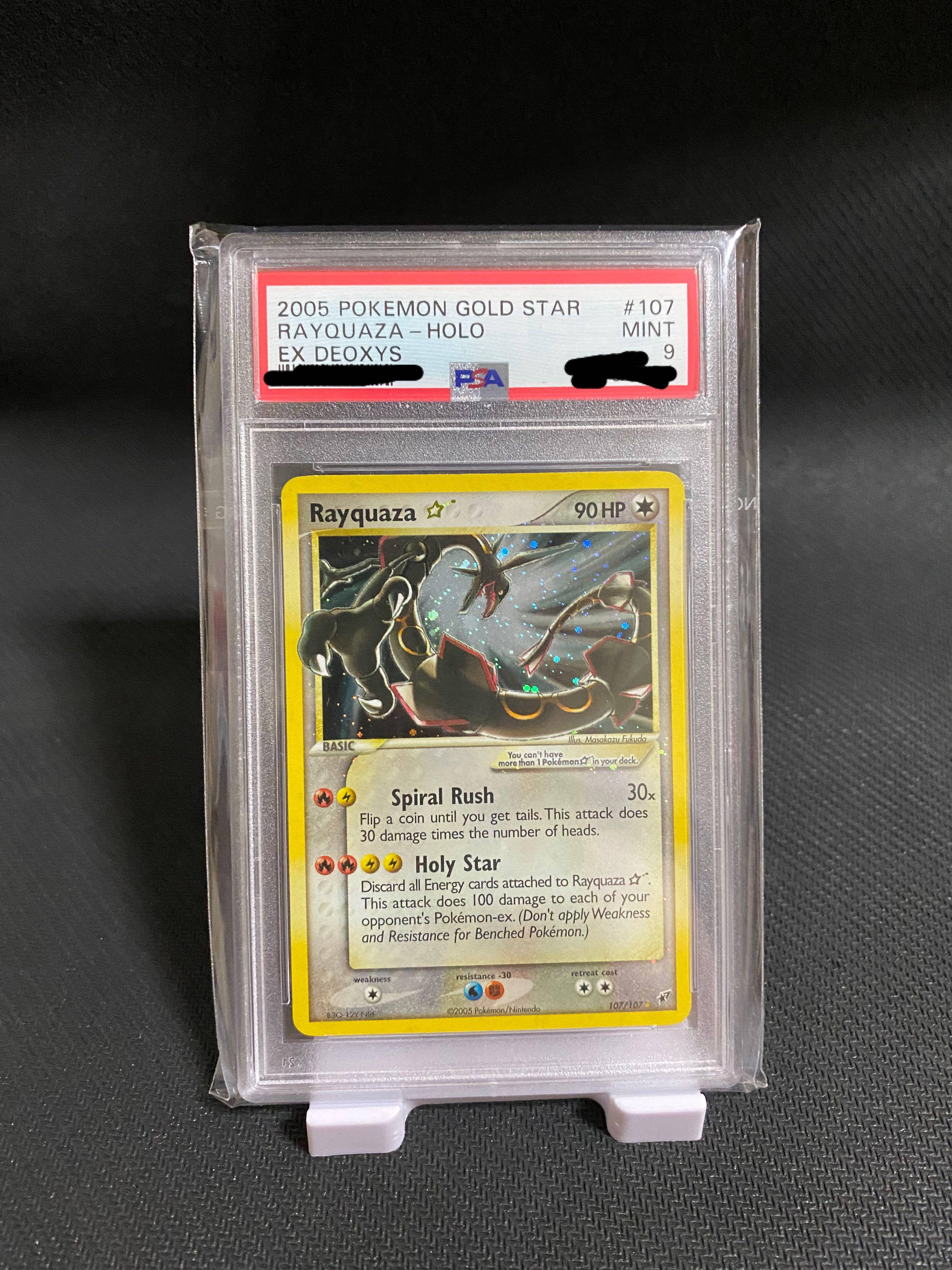 Pokemon PSA9 Gold Star Rayquaza, Hobbies & Toys, Toys & Games on Carousell
