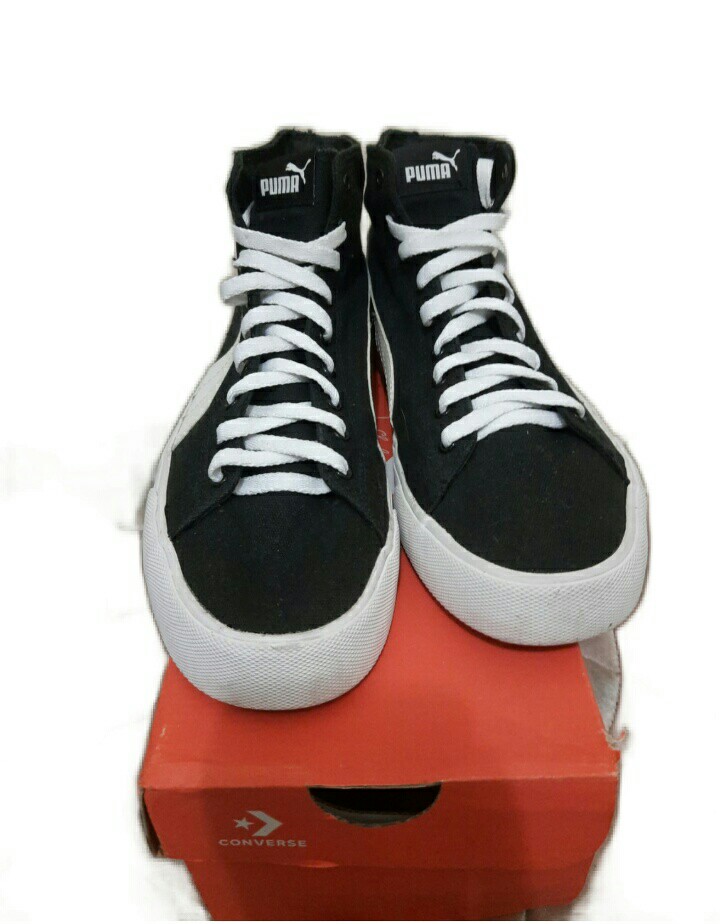 Puma Bari Mid Black White Original, Fesyen Pria, Sepatu , Sneakers di ...