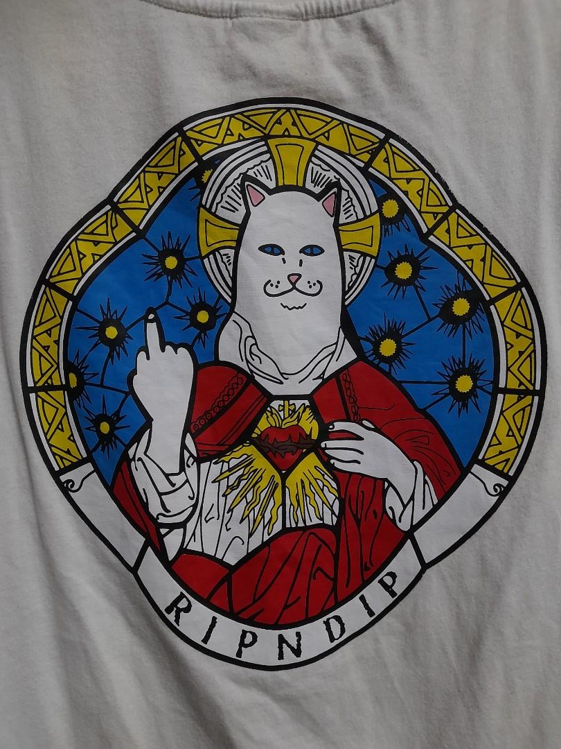 RipnDip Jesus Cat Tee, Men's Fashion, Tops & Sets, Tshirts & Polo ...