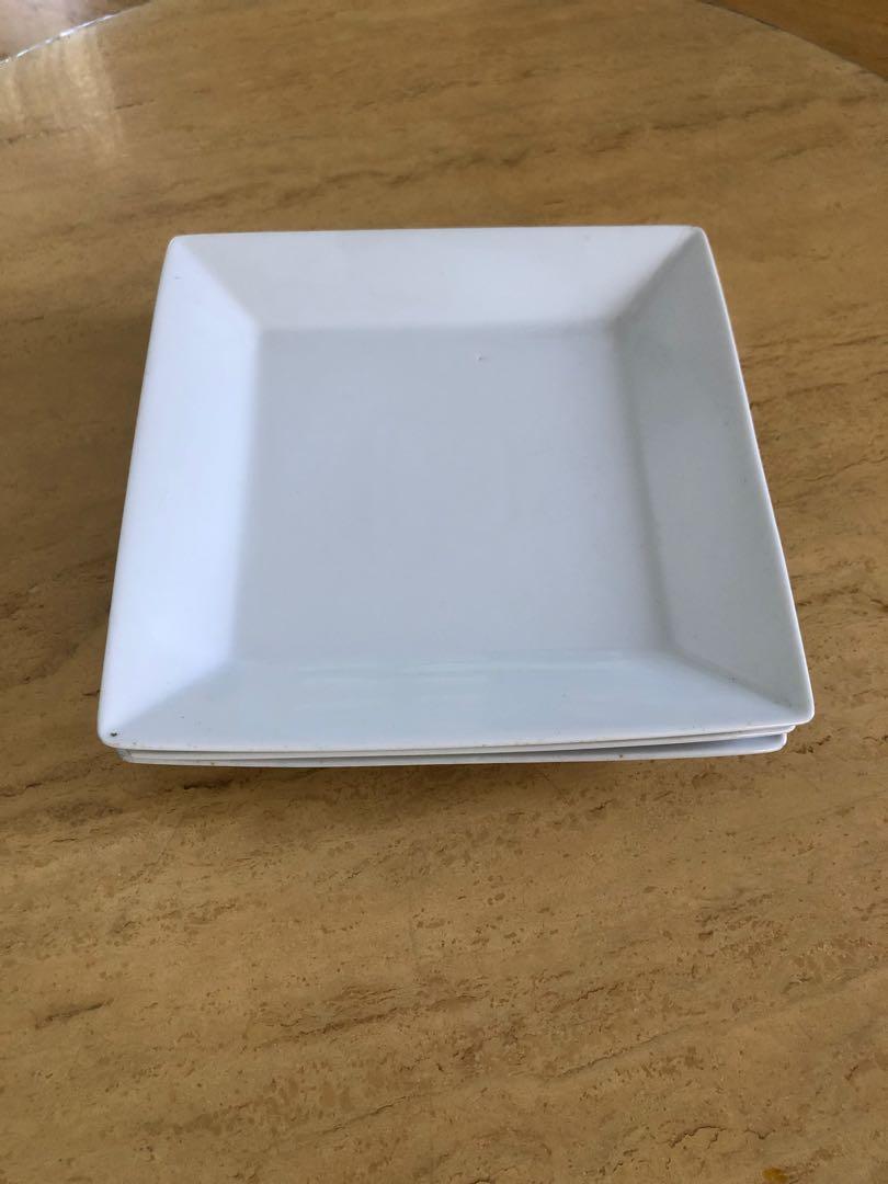 Square Ceramic Plates, Furniture & Home Living, Kitchenware & Tableware ...