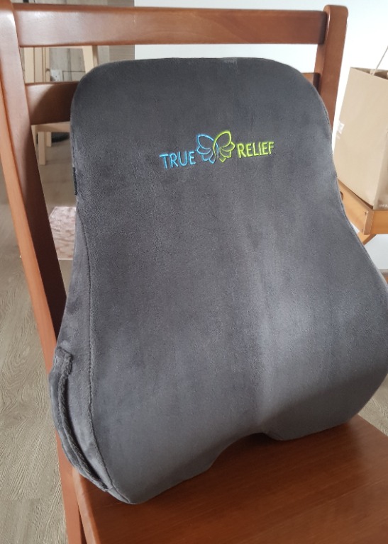 True Relief Memory Foam Ortho-Back & Lumbar Support Cushion, Health ...