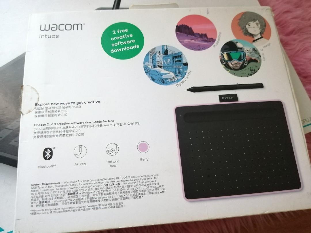 Wacom Intuos Drawing Pen Tablet Berry Pink, Computers & Tech, Office ...