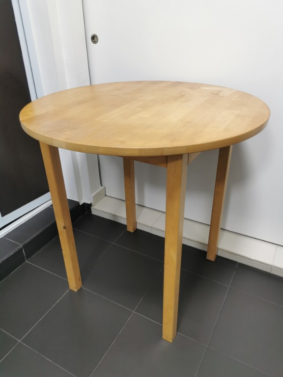 Wooden Round table Ikea, Furniture & Home Living, Furniture, Tables ...