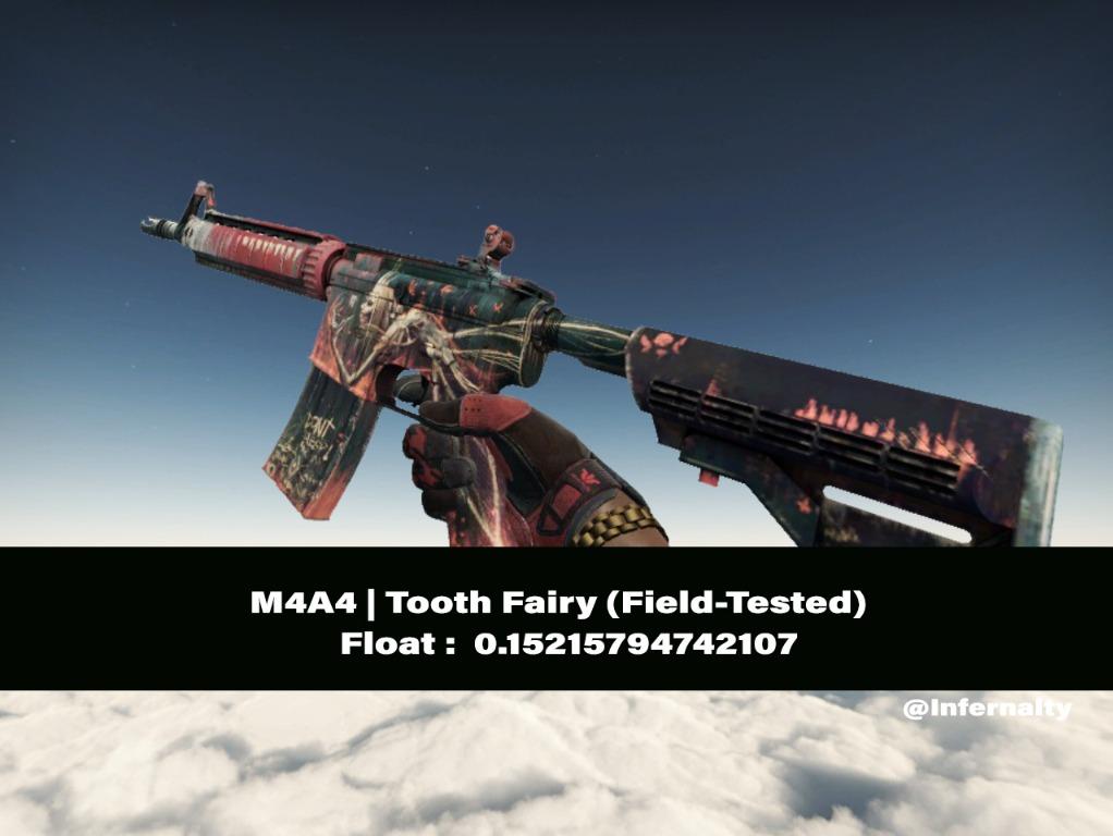(0.15-0.17FV) M4A4 Tooth Fairy FT CSGO SKINS KNIVES, Video Gaming ...