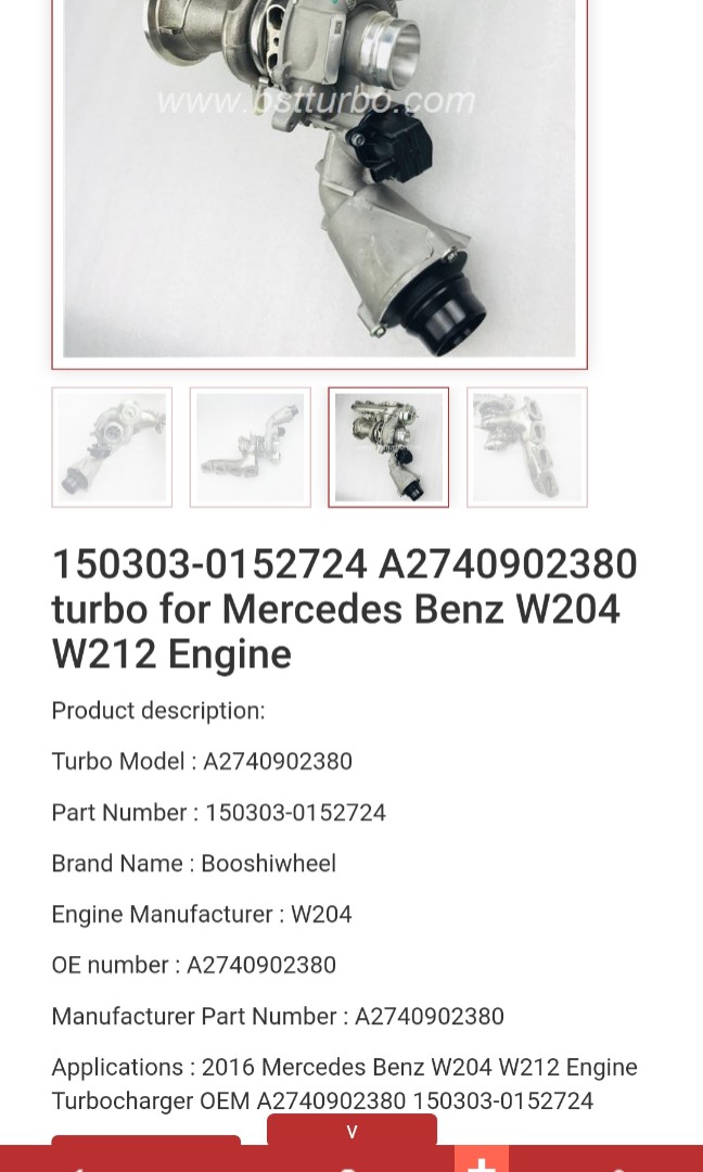 A2740902380 IHI turbocharger for Mercedes Benz W204 W212 Engine, Car ...