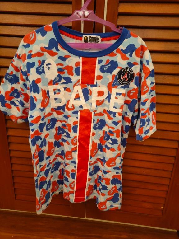 Bape x psg paris saint germaine, Men's Fashion, Tops & Sets, Tshirts ...