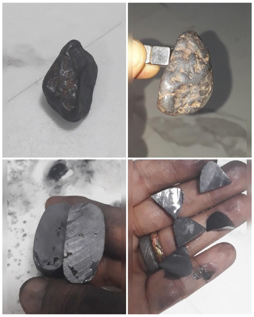 Batu besi tahi bintang di atas bingkai bermotif huruf lam alif (stoney ...