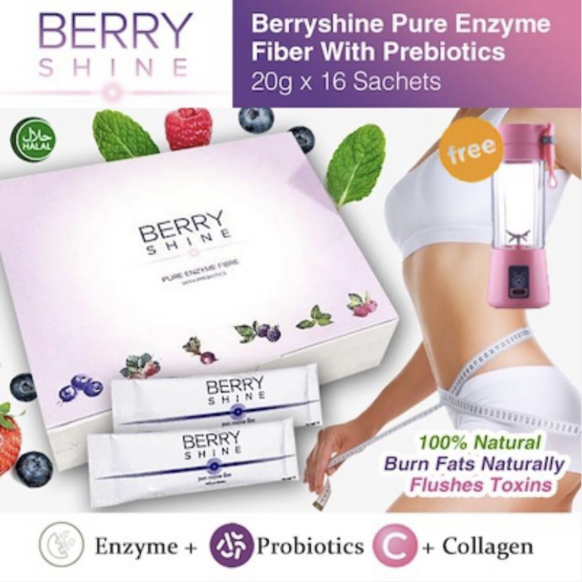 Berryshine Enzymes drink with Collagen, Fibres, Probiotics, Health ...