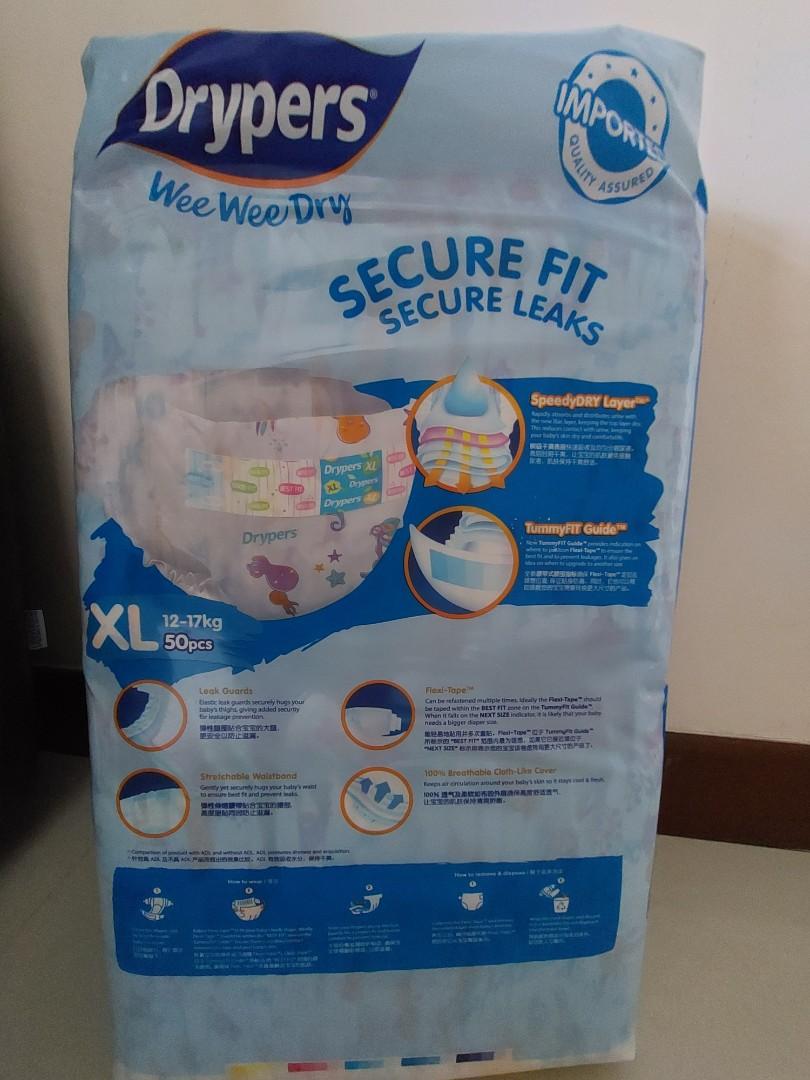BN Drypers Wee Wee Dry XL drypers drypantz XXL diapers, Babies & Kids ...