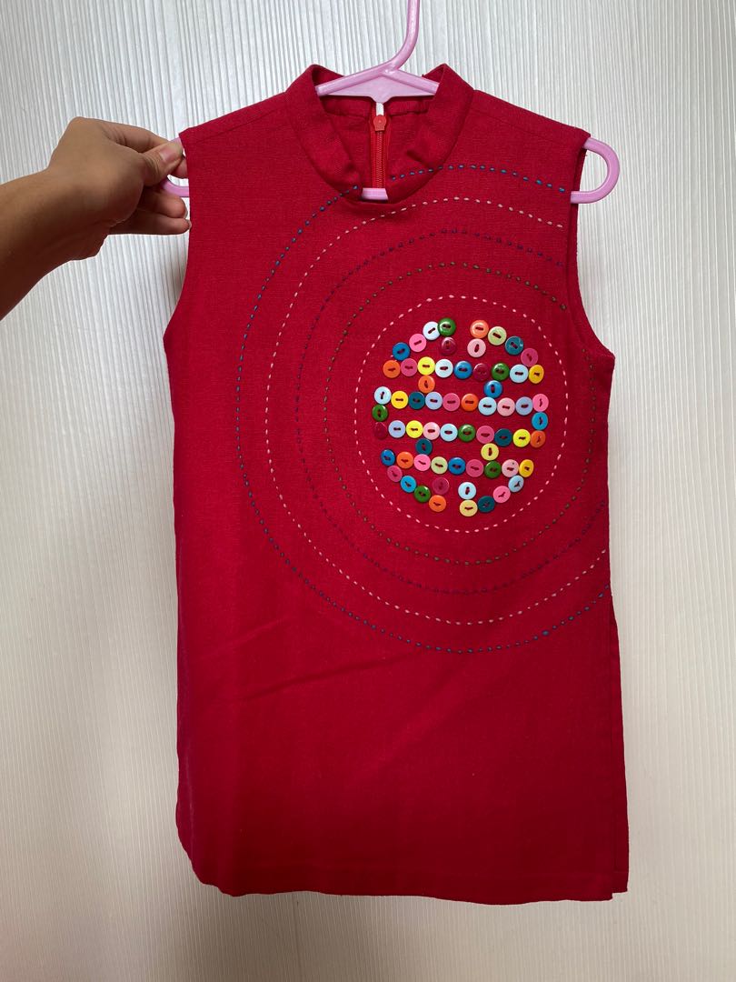 Cheong Sum Red Button 2-3T, Babies & Kids, Babies & Kids Fashion on ...