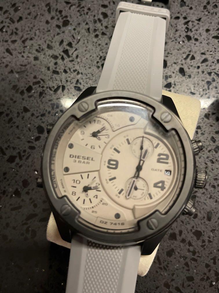 Diesel multi time zone chrono watch grey, Men's Fashion, Watches ...